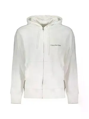 Calvin Klein Logo-print Zip-up Hoodie - Neutrals