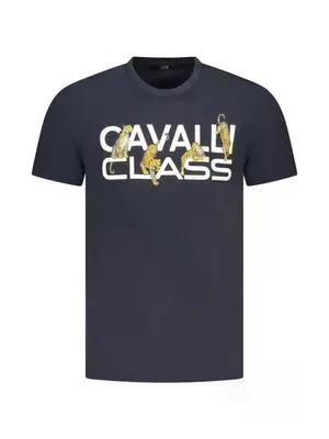 Roberto Cavalli Leopard-print Logo T-shirt - Blue