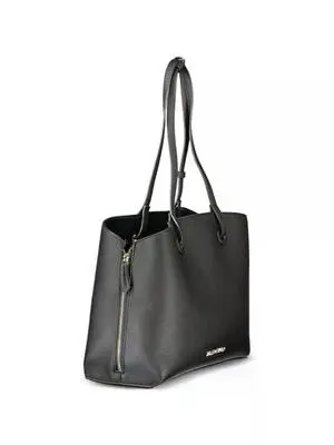 MARIO VALENTINO Grained Tote Bag With Logo Lettering - Black
