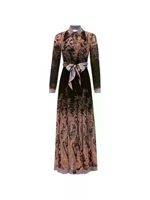 Zimmermann Alchemy Paisley-print Belted Maxi Dress - Black