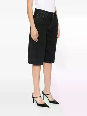 HAIKURE Faded-effect Denim Shorts - Black