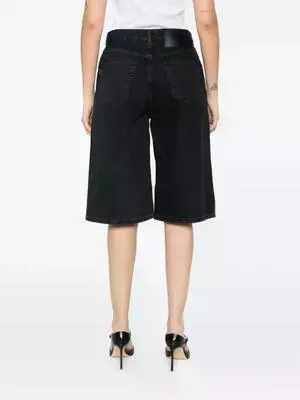 HAIKURE Faded-effect Denim Shorts - Black