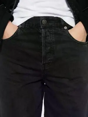 HAIKURE Faded-effect Denim Shorts - Black