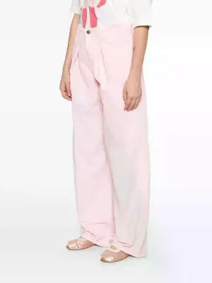 HAIKURE Pleated Wide-leg Jeans - Pink