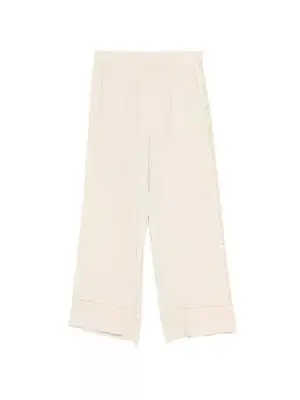 SEMICOUTURE Elle Lace-trim Trousers - Neutrals