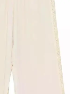 SEMICOUTURE Elle Lace-trim Trousers - Neutrals