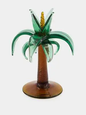 GORDIOLA Hand-blown Palm Tree Sculpture - Green
