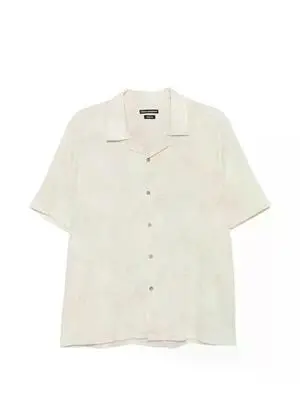 DANIELE ALESSANDRINI Floral-jacquard Short-sleeve Shirt