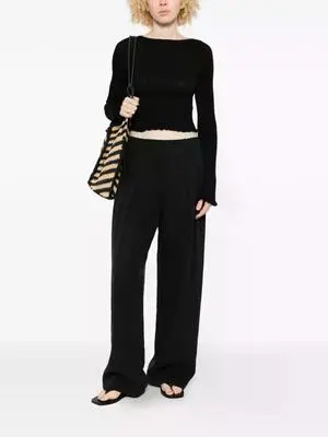 Erika Cavallini Ribbed-knit Lettuce-hem Sweater