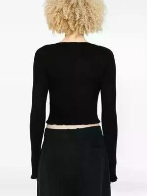 Erika Cavallini Ribbed-knit Lettuce-hem Sweater
