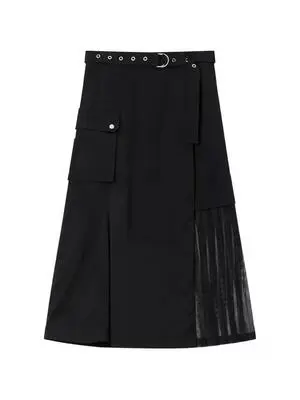 MUSIUM DIV. Mesh-panel Belted Midi Skirt