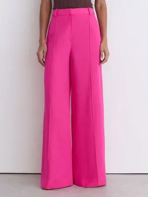 REISS Charli Petite Wide-leg Pintuck Trousers