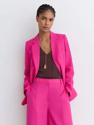 REISS Charli Petite Wide-leg Pintuck Trousers