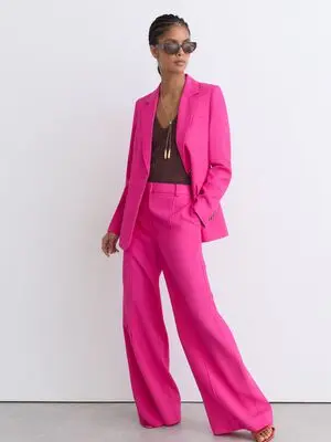 REISS Charli Petite Wide-leg Pintuck Trousers