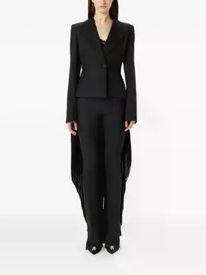Blumarine Single-breasted Asymmetric-hem Blazer - Black