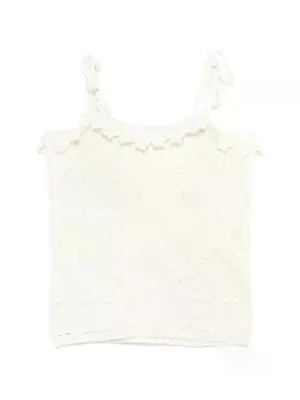 Ba&sh Pointelle-knit Scalloped-trim Top