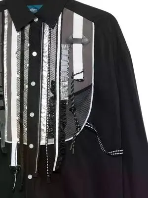 Kolor Paneled Long-sleeve Shirt - Black