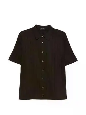 CENERE GB Ribbed Short-sleeves Shirt - Brown