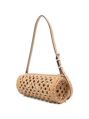 Michael Kors Izzy Woven Cylinder Shoulder Bag - Neutrals
