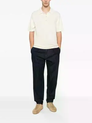 BERWICH Pleated Jeans With Rolled Hem - Blue