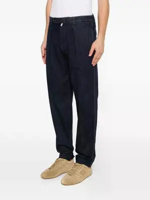BERWICH Pleated Jeans With Rolled Hem - Blue