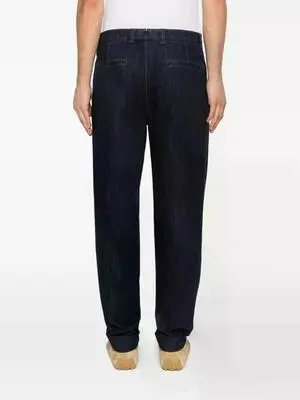 BERWICH Pleated Jeans With Rolled Hem - Blue