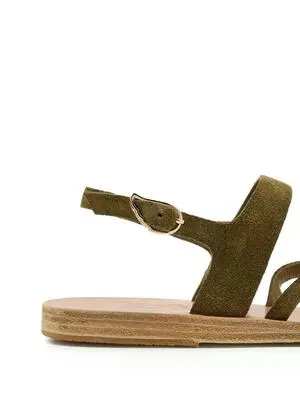 ANCIENT GREEK SANDALS Theano Slingback Suede Sandals - Green