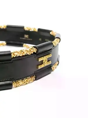 Elisabetta Franchi Chain-link Belt With Logo Plaque