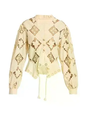 Isabel Marant Étoile Nina Broderie Anglaise Puff-sleeve Blouse - Neutrals