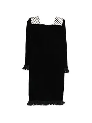 Valentino Garavani 1980s Embroidered Dress - Black