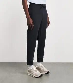 BOSS Stretch-cotton Logo Sweatpants - Blue