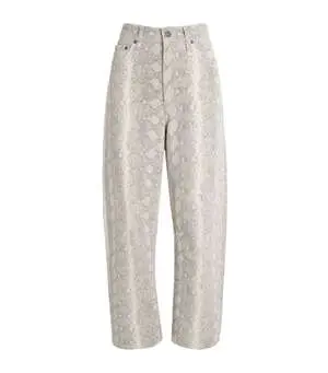 Citizens Of Humanity Snakeskin-effect Miro Mid-rise Jeans - Ivory