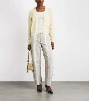 Citizens Of Humanity Snakeskin-effect Miro Mid-rise Jeans - Ivory