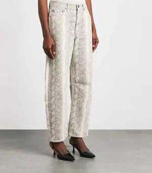 Citizens Of Humanity Snakeskin-effect Miro Mid-rise Jeans - Ivory