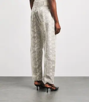 Citizens Of Humanity Snakeskin-effect Miro Mid-rise Jeans - Ivory