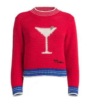 MOTHER Cotton Mini Pullover Sweater - Red
