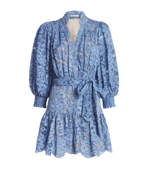Alice + Olivia Lace Cora Shirt Dress - Blue