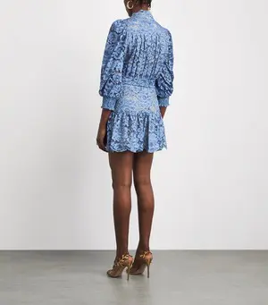 Alice + Olivia Lace Cora Shirt Dress - Blue