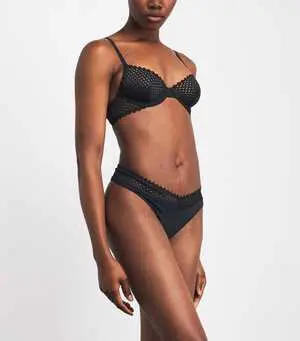 Wolford Romantic Net Thong - Black