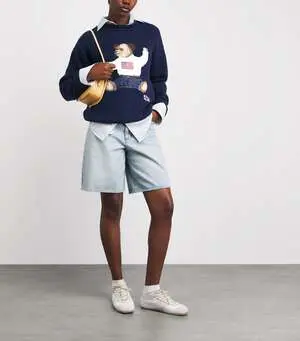 Polo Ralph Lauren Cotton-linen Sitting Polo Bear Pullover