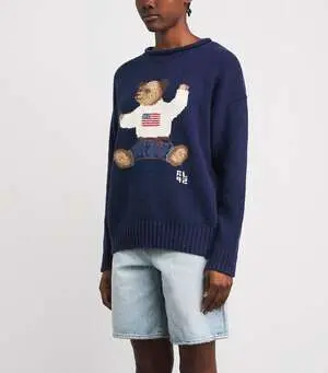 Polo Ralph Lauren Cotton-linen Sitting Polo Bear Pullover