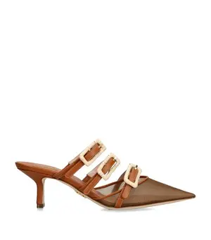 Rodo Leather Paige Heeled Mules 55 - Beige