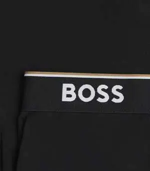 BOSS Stretch-cotton Logo Trunks - Black