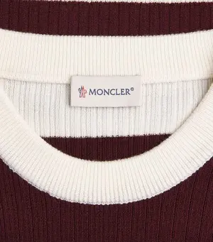 Moncler Striped Virgin Wool Sweater - Red