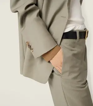 Miu Miu Mohair-wool Tailored Trousers - Neutral