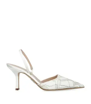 Rodo Woven Assia Slingback Pumps - Beige