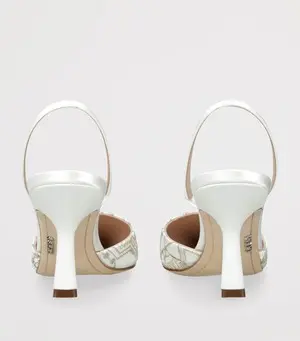 Rodo Woven Assia Slingback Pumps - Beige