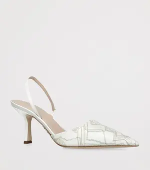 Rodo Woven Assia Slingback Pumps - Beige