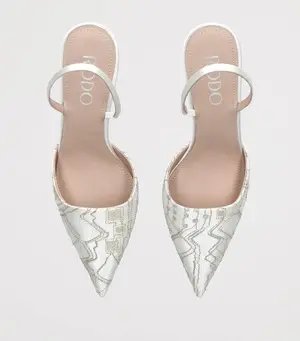 Rodo Woven Assia Slingback Pumps - Beige