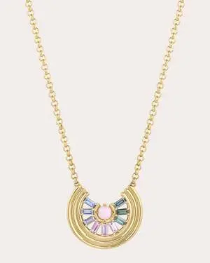 PARKFORD Sapphire And Pink Opal Pendant Necklace - Gold